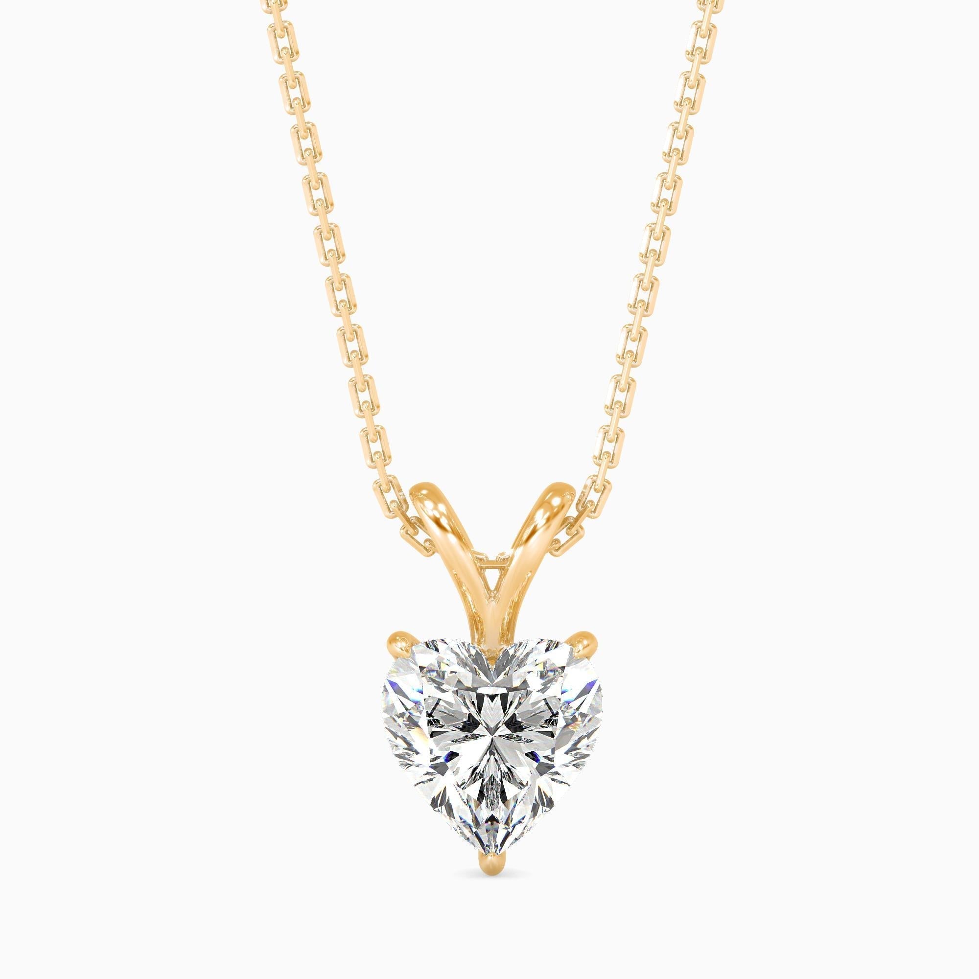 50 Cent Heart Solitaire Pendant (With Chain) – ZINARA
