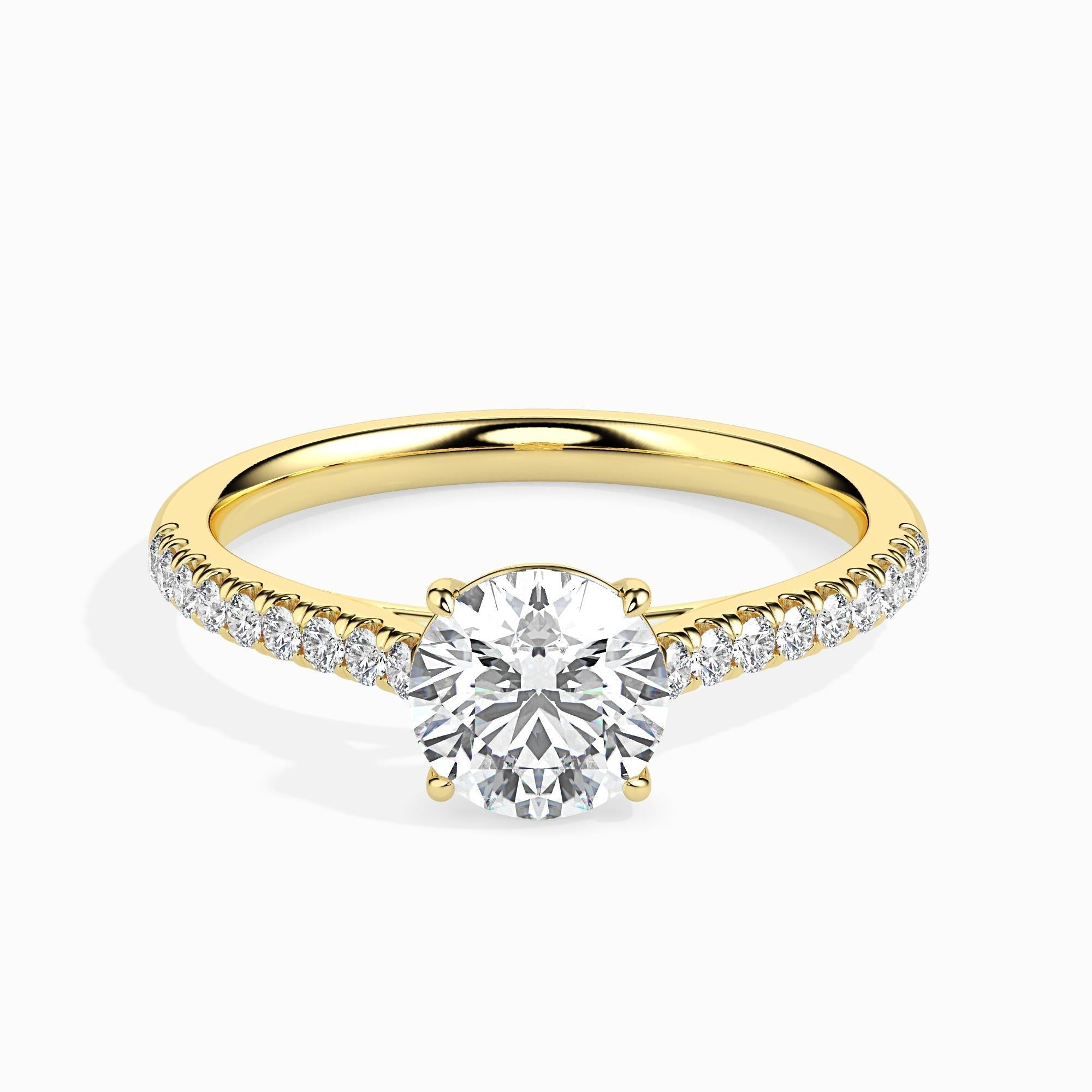 50 Cent Classic Solitaire Ring in Diamond Band – ZINARA